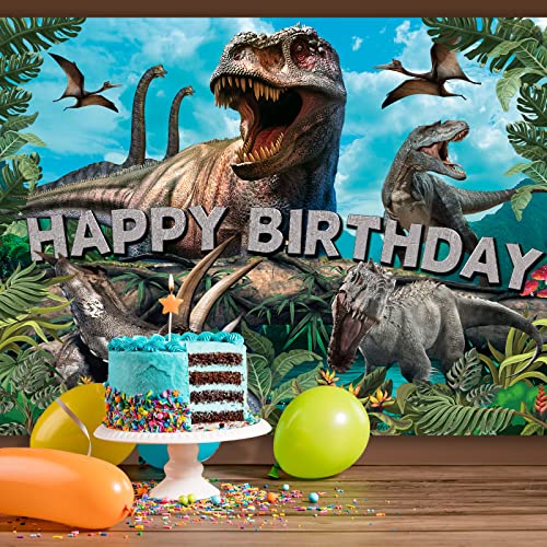 Dinosaur Backdrop,7x5FT Dinosaurs Background Dinosaur Birthday Backdrop Party Decor Dinosaur World Banner Dinosaur Theme Birthday Party Backdrop Supplies for Kids