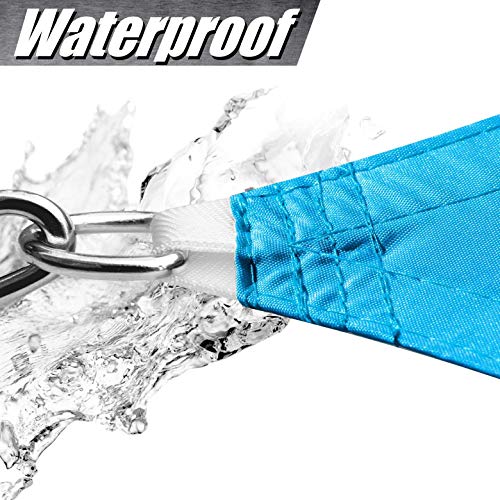 ColourTree 9.5' x 9.5' Blue Square Waterproof Sun Shade Sail Canopy Awning Shelter Fabric Screen, 95% UV Blockage UV & Water Resistant, for Outdoor Patio Garden Carport (We Make Custom Size)
