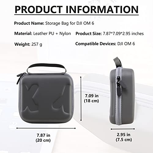 Flyekist Travel Case for DJI OM 6 - Portable Storage Bag Hardshell Carrying Case Fits DJI Osmo Mobile 6 Smartphone Gimbal Stabilizer and Accessories(Grey)