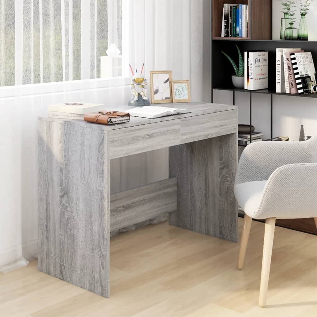 QJBSAVVA Desk Gray Sonoma 39.8"x19.7"x30.1" Engineered Wood,Dresser Bedroom Desks Secretary Desk Suitable for Apartments, dens, bedrooms, Living Rooms