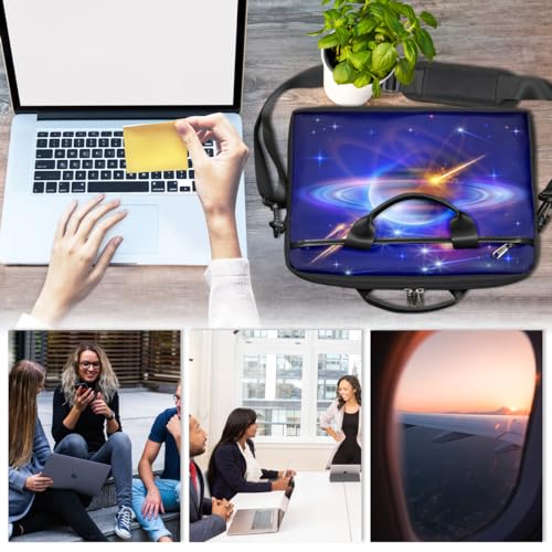 Planet Universe Laptop Computer Bag Waterproof Shoulder Messenger Bag 13-15 inch Durable Laptop Tote Bag with Shoulder Strap Handle Lightweight Crossbody Briefcase