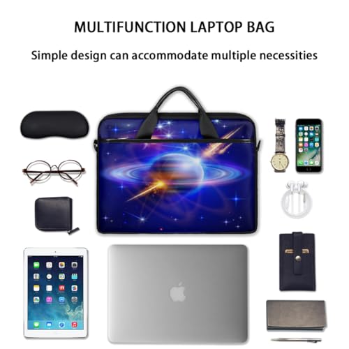 Planet Universe Laptop Computer Bag Waterproof Shoulder Messenger Bag 13-15 inch Durable Laptop Tote Bag with Shoulder Strap Handle Lightweight Crossbody Briefcase