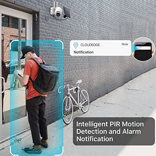 EUKI Security Cameras Wireless Outdoor, 2K Solar Security Camera System 360° PTZ with Spotlight & Siren, 2.4Ghz Outdoor Security Cameras,Color Night Vision, PIR Motion Detection, 2-Way Talk, IP66.