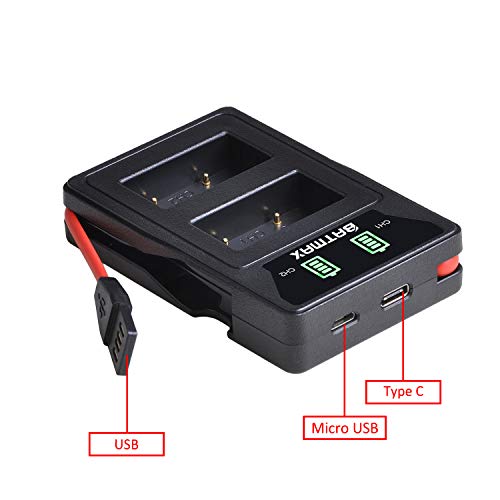 Batmax 2Pcs NB-2L NB-2LH Battery + Built-in USB LED Charger for Canon PowerShot G7 G9 S80 S70 S60 S50 S45 S40 S30, Canon DC410 DC420 EOS 350D 400D Digital Rebel XT XTi, VIXIA HF R10