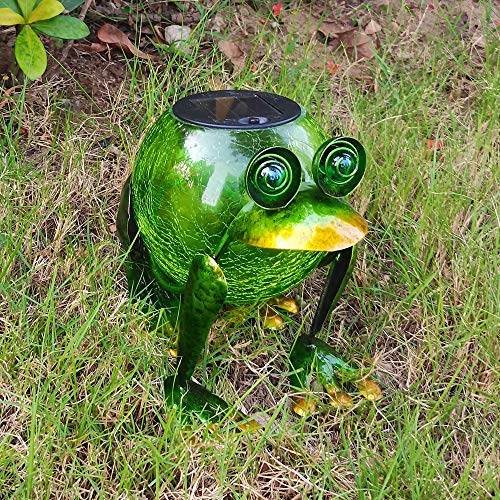 Yard Décor Frog Solar Light Iron Ornament Garden Decor Waterproof Outdoor Decorations for Patio Tabletop LED Lantern