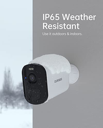 CURISEE Security Cameras Wireless Outdoor, Spotlight Battery Camera, 2K Color Night Vision, 2-Way Talk,IP65 Weatherproof, Simple Setup, 2.4 GHz Wi-Fi