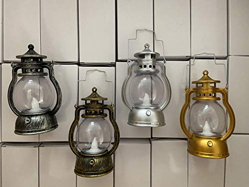 Hanging LED Lights Outdoor Landscape Lanterns with Retro Design for Patio, Yard, Garden and Pathway Decoration (Bronze Silver)