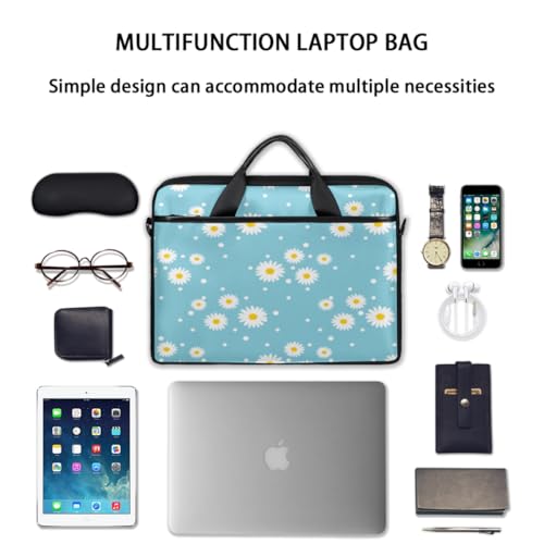 Lily Flower Dots Laptop Computer Bag Waterproof Shoulder Messenger Bag 13-15 inch Durable Laptop Tote Bag with Shoulder Strap Handle Lightweight Crossbody Briefcase