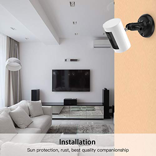 TIUIHU 360 Degree Adjustable Mount for Ring Stick Up/Ring Indoor Cam/Ring Battery Cam, Stable Outdoor Ceiling Bracket Mounting Kit Camera Accessories for Ring Plug-in HD Security Camera(2-Pack,Black)