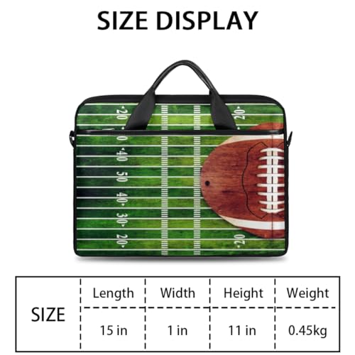 American Football Field Laptop Computer Bag Waterproof Shoulder Messenger Bag 13-15 inch Durable Laptop Tote Bag with Shoulder Strap Handle Lightweight Crossbody Briefcase