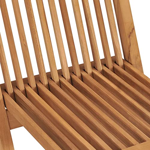 vidaXL 4X Solid Teak Wood Folding Patio Chairs Outdoor Garden Terrace Yard Wooden Seat Sitting Foldable Dining Dinner Chair Furniture