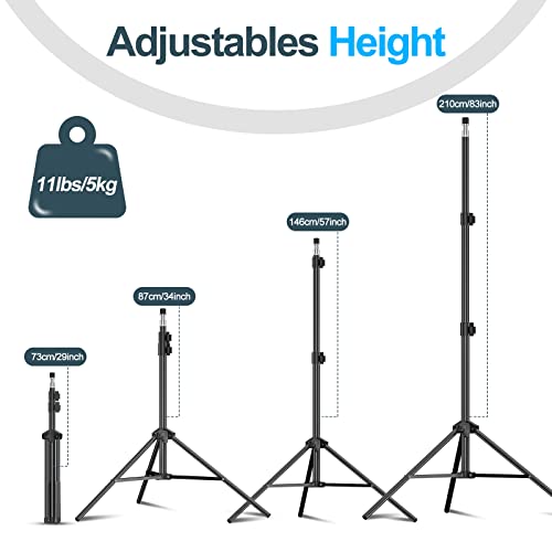 EMART 7 Ft Light Stand for Photography, Portable Photo Video Tripod Stand, Lighting Stand with Carry Case for Speedlight, Flash, Softbox, Umbrella, Strobe Light, Camera, Photographic Portrait - 2 Pack
