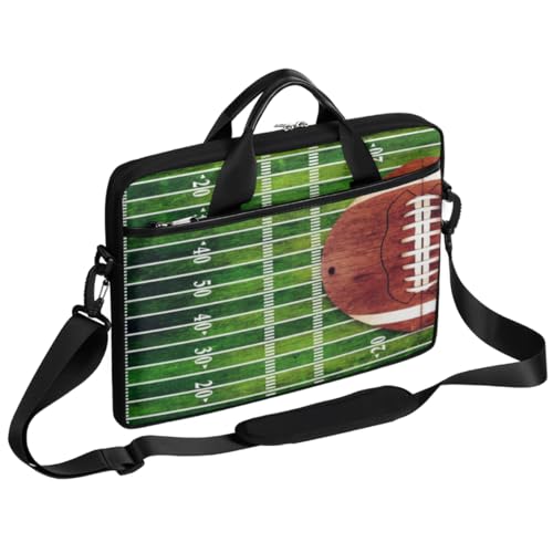 American Football Field Laptop Computer Bag Waterproof Shoulder Messenger Bag 13-15 inch Durable Laptop Tote Bag with Shoulder Strap Handle Lightweight Crossbody Briefcase