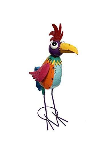 Continental Art Center Colorful Bird Statue-Lawn & Garden DÉCOR