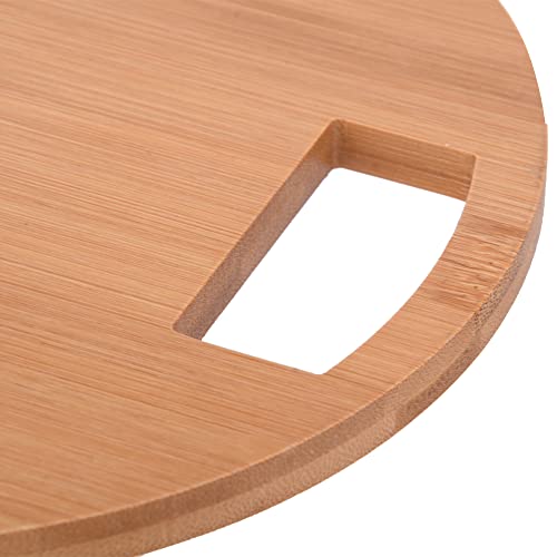 JIANWEI Foldable Wine Table Stake for Sand and Grass- Portable Beach Table Sturdy Wine Table, Lawn and Garden, Round Wooden Camping Picnic Glass Holder for Outdoor, Beach(C)