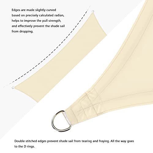 NyShine Sun Shade Sail with Hardware Kit Waterproof 6.5' x 10' Rectangle UV Block Canopy Awning Shelter for Outdoor Patio Backyard Lawn Garden Carport