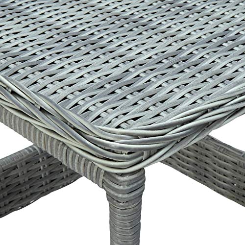 (Fast Delivery) Patio Side Table Outdoor, Small Side Table Waterproof Portable Coffee Table End Table for Garden, Porch, Balcony, Yard Garden Table Light Gray 17.7"x17.7"x18.3" Poly Rattan