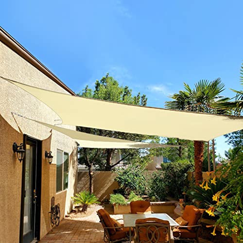 NyShine Sun Shade Sail with Hardware Kit Waterproof 6.5' x 10' Rectangle UV Block Canopy Awning Shelter for Outdoor Patio Backyard Lawn Garden Carport