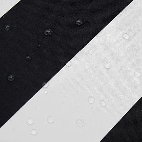 INFBLUE Tablecloth Waterproof Spillproof Polyester Fabric Table Cover with Zipper Umbrella Hole for Patio Garden (60" Round, Zippered, Black Stripe)