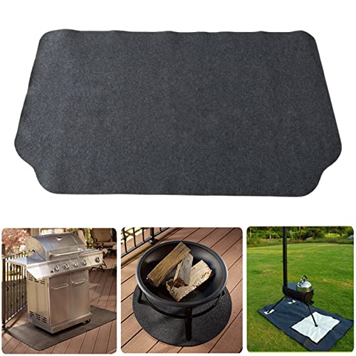 Huhudde Large Under Grill Mat for Outdoor Charcoal Flat Top Smokers Deck Protective Mat Fireproof Grill Pads Heat Resistant BBQ Floor Mat for Outdoor Grill