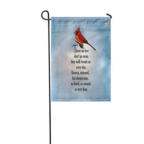 Suklly Garden Flag Cardinal So Loved Poem Fun Warm Pop Art 12x18 Inch Polyester Fabric Flags Home Decorative Sign Banner Suitable for Courtyard Outdoor Lawn