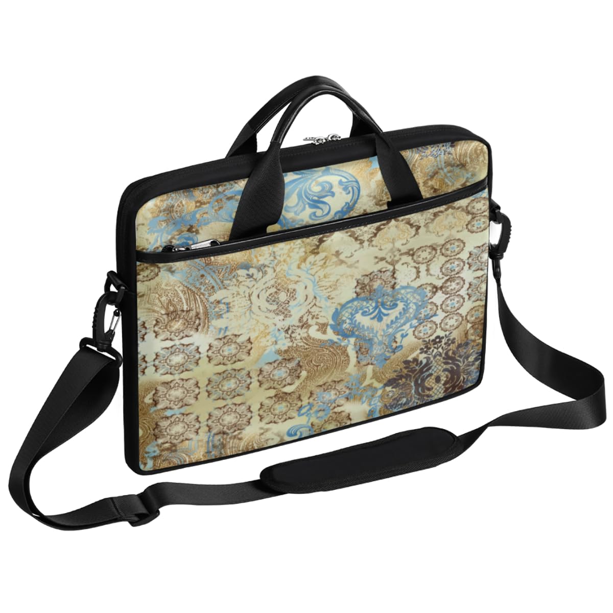 Floral Palace Motifs Laptop Computer Bag Waterproof Shoulder Messenger Bag 13-15 inch Durable Laptop Tote Bag with Shoulder Strap Handle Lightweight Crossbody Briefcase