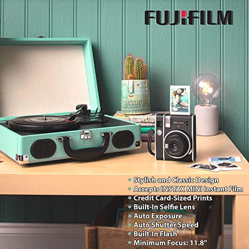 Fujifilm Instax Mini 40 Instant Camera Black with Fujifilm Twin Pack instax Mini Film (20 Sheets) and NeeGo Instax Photo Album