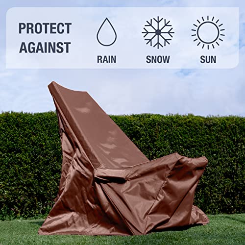 CleverMade Tamarack Chair Cover; Eco Friendly Outdoor Patio Furniture Cover; Great for Folding Wooden Chairs; Protects From Elements, 2 Pack, Mocha
