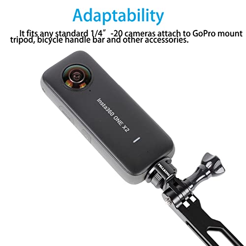 PellKing 1/4" Adapter Screw Head Camera Mount, CNC Aluminum Alloy Tripod Conversion Adapter for Insta360 One X3 X2 X/DJI Pocket 2/GoPro Camera Accessories
