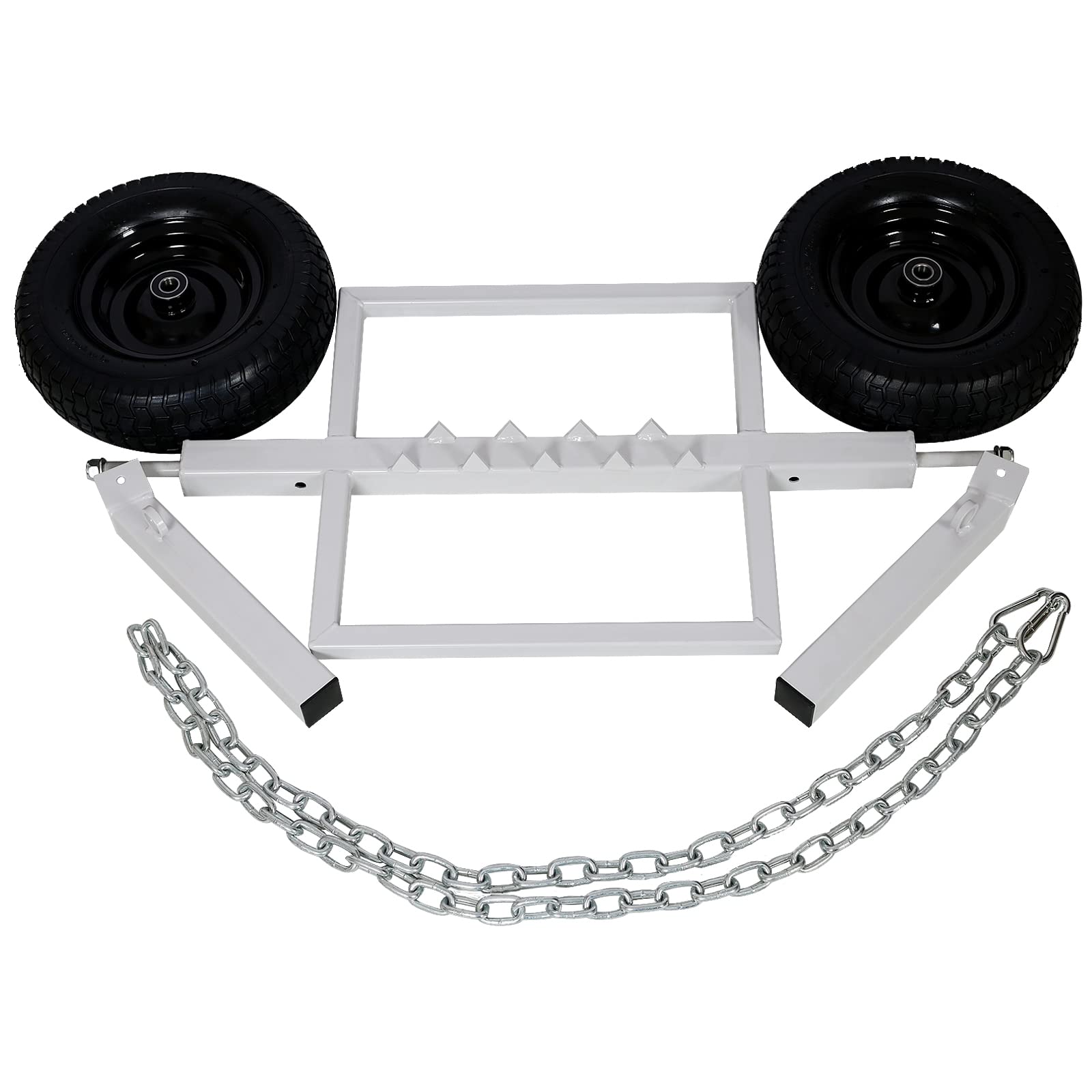 CuisinSmart Log Dolly and Holder with 16.5 Inch Penumatic Tire Log Skidder for Wood Transport 1100LBS Capacity White