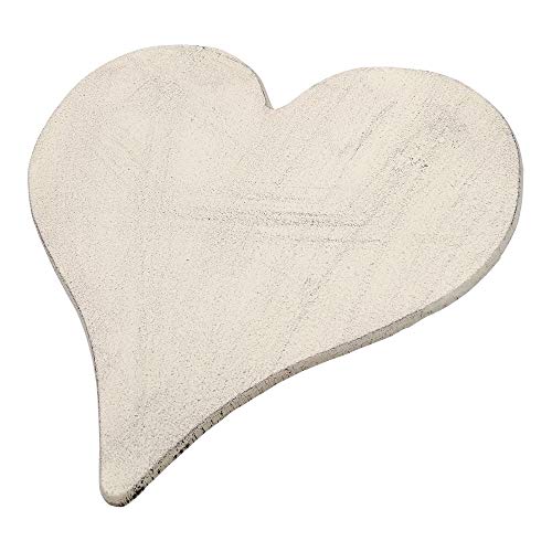 Comfy Hour 1" Cast Iron Rustic Style Heart Garden Stepping Stone for Garden Decoration, Beige, Spring in Garden Collection