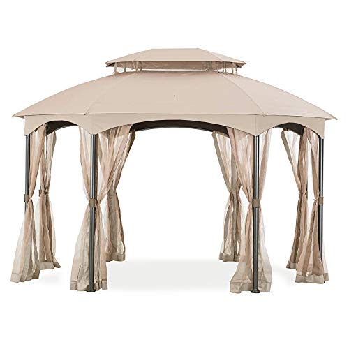Garden Winds Replacement Canopy for The Manhattan Oval Gazebo - Riplock 350 - Beige