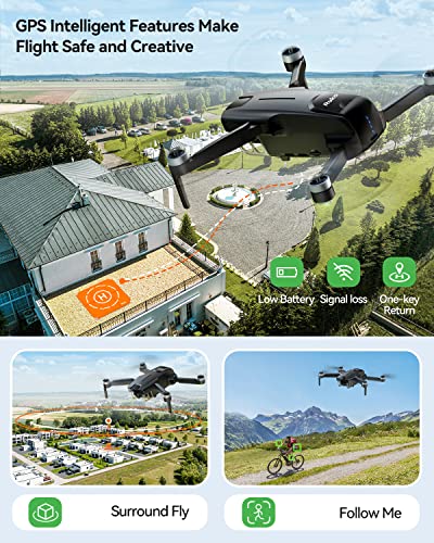 Ruko Mini Drones with Camera for Adults 4K, 3 Batteries 90 Mins Long Flight Time, GPS Features, Brushless Motor, Return to Home, Light Weight 245g, Drone for Beginners, 5Ghz WiFi Live Video Transmission
