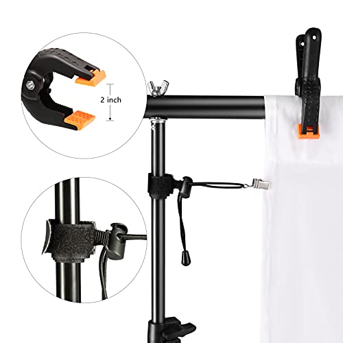 Backdrop Stand 8.5x10ft Adjustable Background Support System Kit Photo Backdrop Stand with 3 x Spring Clamps for Parties Photography Photo Video