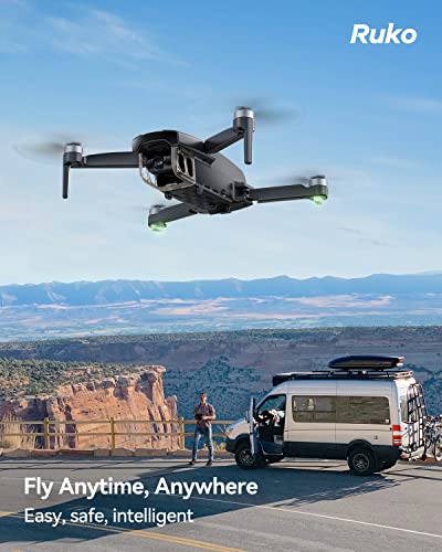 Ruko Mini Drones with Camera for Adults 4K, 3 Batteries 90 Mins Long Flight Time, GPS Features, Brushless Motor, Return to Home, Light Weight 245g, Drone for Beginners, 5Ghz WiFi Live Video Transmission