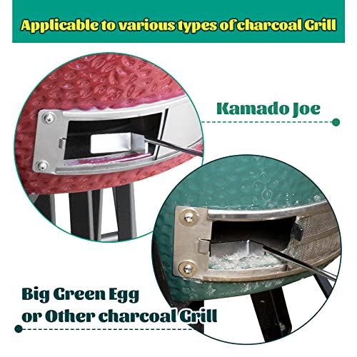 19 Inch BBQ Ash Tool for Kamado Joe Charcoal Smoker Big Green Egg Wood Burning Stove Ash Rake Grilling Poker Accessories Charcoal Garden Tools Grill Cleaning Tools