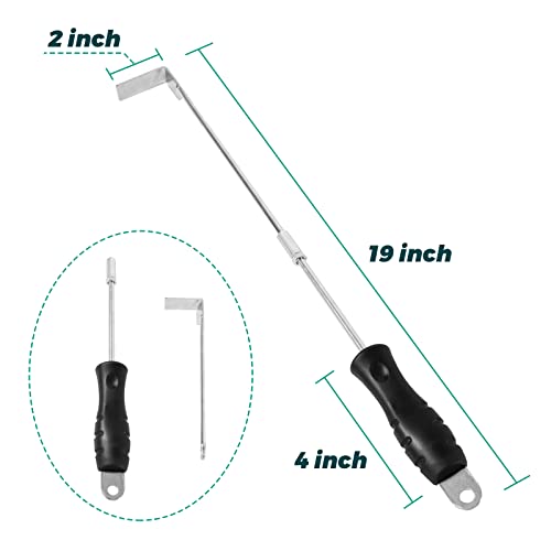 19 Inch BBQ Ash Tool for Kamado Joe Charcoal Smoker Big Green Egg Wood Burning Stove Ash Rake Grilling Poker Accessories Charcoal Garden Tools Grill Cleaning Tools