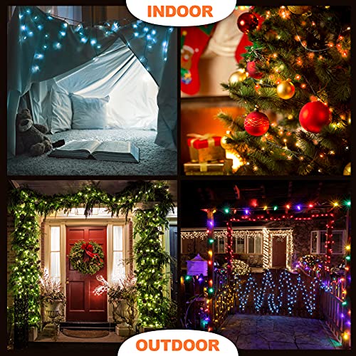 KPafory Solar String Lights,1 Pack 72ft 200LED 8 Modes Solar Powered Christmas Lights Outdoor String Lights Waterproof Fairy Lights for Garden Wedding Party Christmas Decorations,Warm White