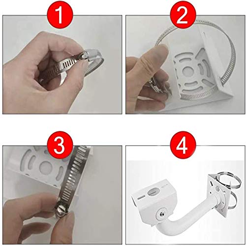 Universal Wall Mounting Bracket with 2 Loops, Vertical Pole Mount Adapter for CCTV Security Camera PTZ Dome Indoor Outdoor AP Access Point Client CPE
