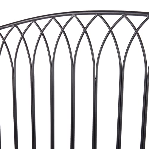 Alpine Corporation Alpine 44" L Indoor/Outdoor 2-Person Classic Metal Garden, Black Bench