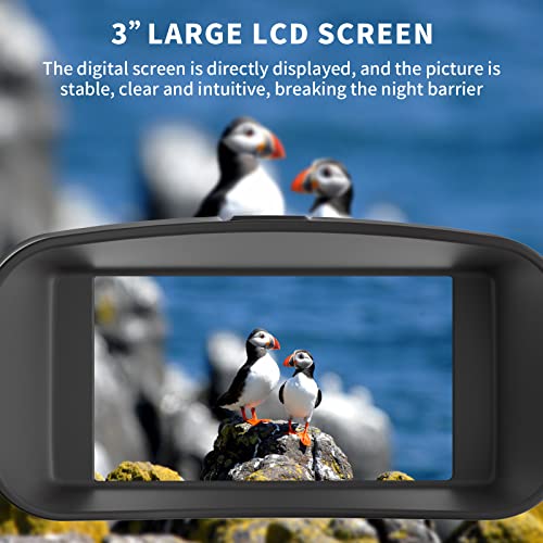 Fvtga Night Vision Goggles - 4K Night Vision Binoculars for Adults, 3'' Large Screen Binoculars can Save Photo and Video with 32GB Memory Card & Rechargeable Lithium Battery