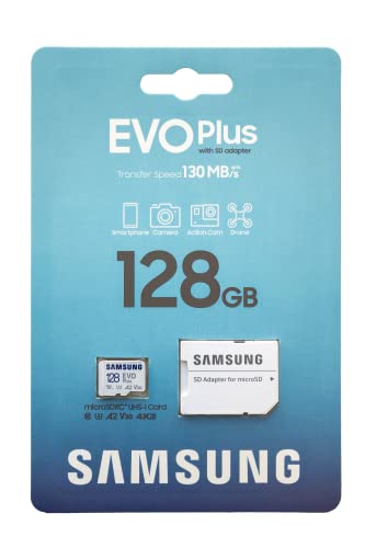 Samsung 128GB EVO Plus Class 10 Micro SDXC Works with Samsung Phones A02, A12, A02s, A32 Galaxy Series Class 10 (MB-MC128KA) Bundle with (1) Everything But Stromboli MicroSD & SD Memory Card Reader