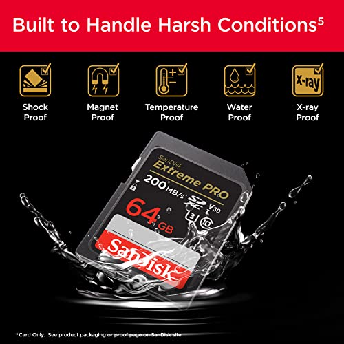 SanDisk 64GB Extreme PRO SDXC UHS-I Memory Card - C10, U3, V30, 4K UHD, SD Card - SDSDXXU-064G-GN4IN