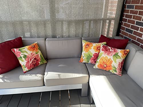 Sqodok Patio Cushion Covers Set for 7 Pcs Outdoor Sectional Rattan Sofa Set, Outdoor Cushion Covers for Seat and Back, Tan