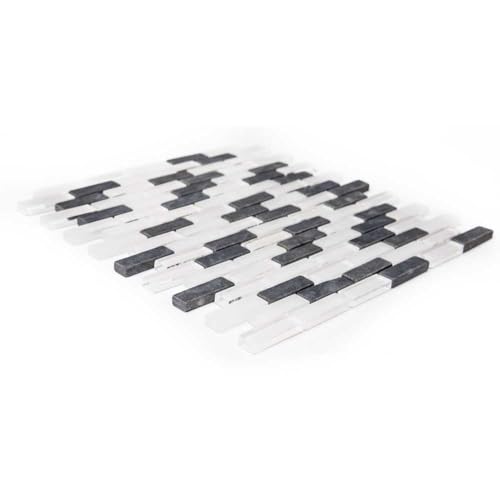 The Tile Life Victory Brick 1" x 2" Glass Mosaic Tile for Kitchen Backsplash and Bathroom Wall