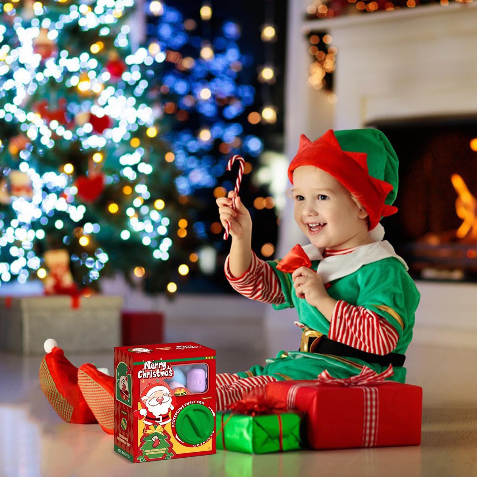 Mini Vending Machine | Christmas Gumball Vending Machine | Christmas Prize Dispenser Toys | Vending Machine For Snacks | Interesting Creative Christmas Egg Claw Machine For Kids Boys & Girls 4-6