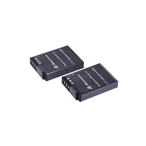 Powerextra 2 x EN-EL12 Battery Compatible with Nikon Coolpix A1000, B600, AW100, AW110, P300, S630, S640, S6000, S6100, S6150, S6200, S6300, S8000, S8100, S8200, S9050, S9100, S9200, S9300, S9500