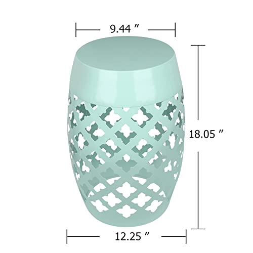 Vipush Outdoor Lace Cut Iron Side Table,Patio Garden Stool Coffee End Table Nightstand for Small Spaces,Living Room,Front Porch,Poolside,Green