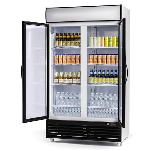 Procool Refrigeration Glass 2 Door Display Cooler "Ice Cold Beer" Design; 35 Cubic Ft., 45" Wide