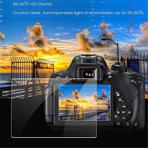 PCTC Screen Protector Compatible for Sony alpha A6600 A6100 A6400 A6000 A6300 A5000 Nex-7 NEX-6 NEX-5, 3 Packs 0.3mm 9H Hardness Tempered Glass 2* Hot Shoe Cap Cover